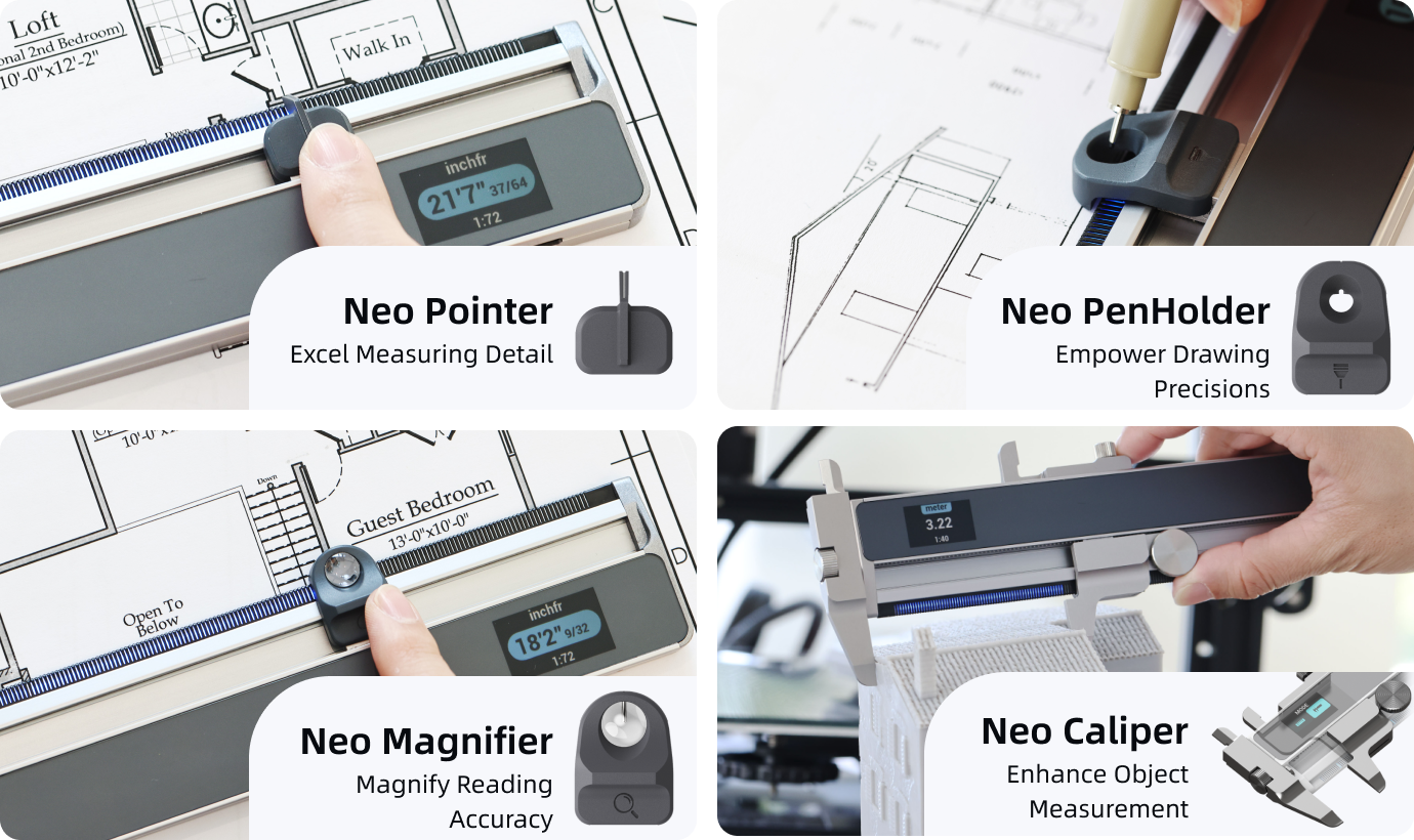 NeoRuler: Smart Digital Measuring Scale Ruler - HOZO Design
